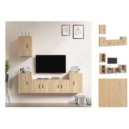 vidaXL TV-Schrank 5-tlg TV-Schrank-Set Sonoma-Eiche Holzwerkstoff TV-Lowboard Fernseher