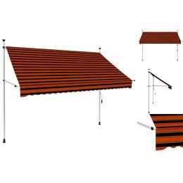 vidaXL Markise Einziehbare Markise Handbetrieben 250 cm Orange und Braun Balkon Terra