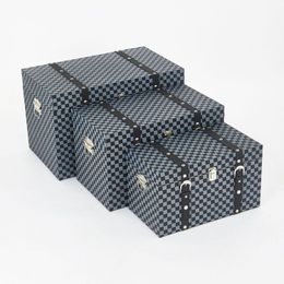 TK Maxx Mittelgroße schwarz-dunkelgraue Kiste mit Schachbrettmuster