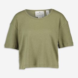 TK Maxx Olivgrünes Box Fit T-Shirt aus Leinenmischung