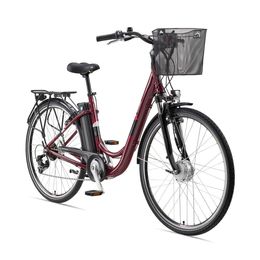 Telefunken Damen City E-Bike RC822 Multitalent, Alu Pedelec 28 Zoll mit 7-Gang Shimano Kettenschaltung, leicht