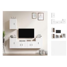 vidaXL TV-Schrank 5-tlg TV-Schrank-Set Weiß Holzwerkstoff