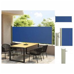 vidaXL Seitenmarkise Seitenmarkise Ausziehbar 117x300 cm Blau