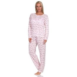 EloModa Pyjama Damen Pyjama langarm zweiteiliger Schlafanzug; Gr. M L XL 2XL (2 tlg)