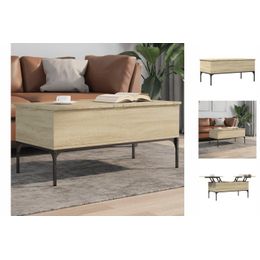 vidaXL Esstisch Couchtisch Sonoma-Eiche 100x50x45 cm Holzwerkstoff und Metall