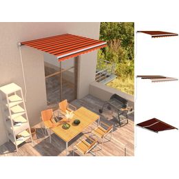 vidaXL Markise Einziehbare Markise Handbetrieben 300 x 250 cm Orange und Braun Balkon