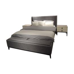 JVmoebel Schlafzimmer-Set Modern Bett + Bank + 2x Nachttische zugleich Funktional
