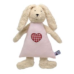 Hansekind - Kuscheltier HASE MIT HERZ (30 cm) in rosa geringelt