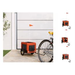 vidaXL Hunde-Transportbox Fahrradanhänger Hunde Orange und Schwarz Oxford-Gewebe Eisen