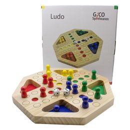 GICO Spielesammlung, GICO Ludo XL aus Holz. Gesellschaftsspiel für Jung und Alt 7957