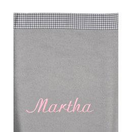 Personalisierte Baby-Kuscheldecke grau (Stickfarbe: grau)