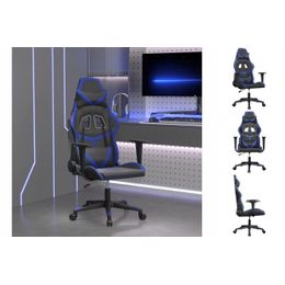 vidaXL Bürostuhl Gaming-Stuhl mit Massagefunktion Schwarz und Blau Kunstleder