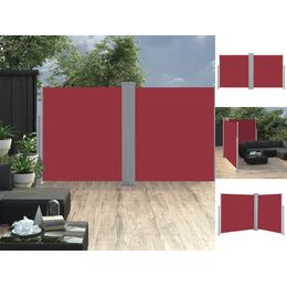 vidaXL Seitenmarkise Ausziehbare Seitenmarkise Rot 160 x 600 cm