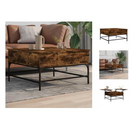 vidaXL Esstisch Couchtisch Räuchereiche 80x80x45 cm Holzwerkstoff und Metall