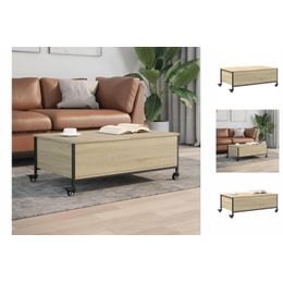 vidaXL Esstisch Couchtisch mit Rollen Sonoma-Eiche 91x55x34 cm Holzwerkstoff Sofatisch