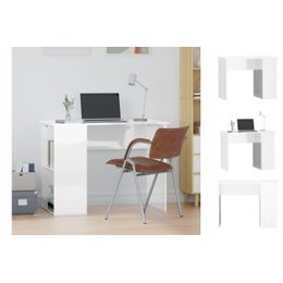 vidaXL Schreibtisch Schreibtisch Hochglanz-Weiß 100x55x75 cm Holzwerkstoff