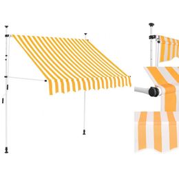 vidaXL Markise Einziehbare Markise Handbetrieben 200 cm Orange Weiß Gestreift Balkon