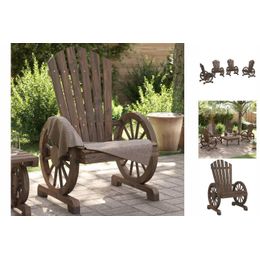 vidaXL Gartenstuhl Adirondack-Gartenstühle 4 Stk Massivholz Tanne Wagenrad Western Optik