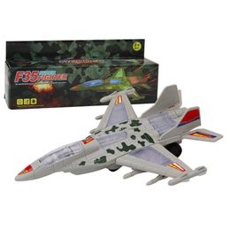 LEAN Toys Spielzeug-Flugzeug Militärflugzeug Fahrlichter Sounds Fighter Jäger Kämpfer Spielzeug