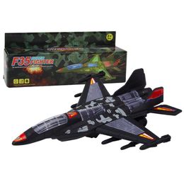 LEAN Toys Spielzeug-Flugzeug Militärflugzeug Fahrlichter Jäger Kämpfer Fighter Sounds Spielzeug