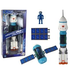 LEAN Toys Spielzeug-Flugzeug Cosmos Set Rakete Sound Licht Weltraumrakete Laborkapsel Solarpaneele