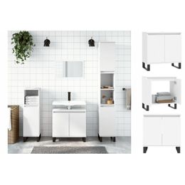 vidaXL Waschtisch Badezimmerschrank Weiß 58x33x60 cm Holzwerkstoff