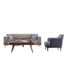 JVmoebel Wohnzimmer-Set Luxus Modern Wohnzimmer Set 4tlg. 4 sitzer Sessel couchtisch