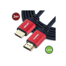 WINLIFE 2x HDMI Kabel 1,5m Set 4K Ultra HD High Speed HDMI-Kabel