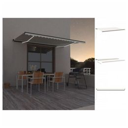 vidaXL Markise Gelenkarmmarkise Einziehbar mit LED 500x350 cm Creme Balkon Terrasse