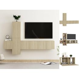 vidaXL Kleiderschrank 5-tlg TV-Schrank-Set Sonoma-Eiche Spanplatte TV-Konsole für Fernseher