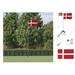 vidaXL Fahne Flagge Dänemarks mit Mast 5