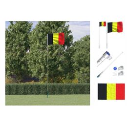 vidaXL Fahne Flagge Belgiens mit Mast 5