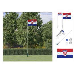 vidaXL Fahne Flagge Kroatiens mit Mast 5