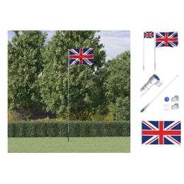 vidaXL Fahne Flagge Großbritanniens mit Mast 5