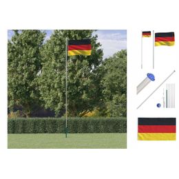 vidaXL Fahne Flagge Deutschlands mit Mast 6