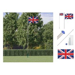 vidaXL Fahne Flagge Großbritanniens mit Mast 6