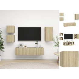 vidaXL Kleiderschrank 5-tlg TV-Schrank-Set Sonoma-Eiche Spanplatte TV-Konsole für Fernseher