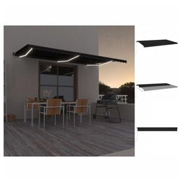 vidaXL Markise Gelenkarmmarkise Einziehbar mit LED 600x350 cm Anthrazit Balkon Terras