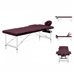 vidaXL Massageliege Massagetisch Klappbar 3 Zonen Aluminium Dunkellila