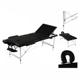 vidaXL Massageliege Massagetisch mit Aluminiumrahmen faltbar 3 Zonen Schwarz