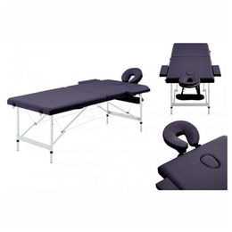 vidaXL Massageliege Massagetisch Klappbar 2 Zonen Aluminium Lila