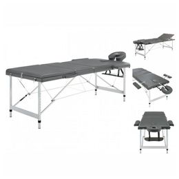 vidaXL Massageliege Massagetisch mit 3 Zonen Aluminiumrahmen Anthrazit 18668 cm