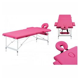 vidaXL Massageliege Massagetisch Klappbar 2 Zonen Aluminium Rosa