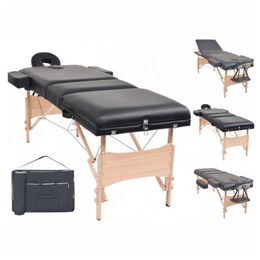 vidaXL Massageliege Massageliege 3 Zonen Tragbar 10 cm Polsterung Schwarz