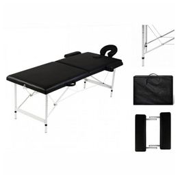 vidaXL Massageliege Massagetisch mit Aluminiumrahmen Klappbar 2 Zonen Schwarz