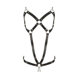 Zado Corsage Leder-Harness mit Metallketten im Schritt (1-tlg) Sexy Leder Harness
