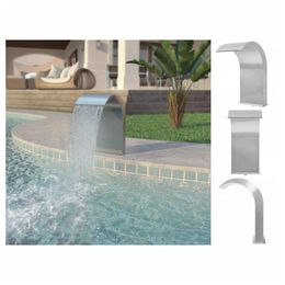 vidaXL Wasserfall Pool-Wasserfall Edelstahl 45x30x65 cm Silbern