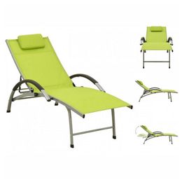 vidaXL Gartenlounge-Sessel Liegestuhl Relaxstuhl Gartenliege Sonnenliege mit Nackenkissen Alumini