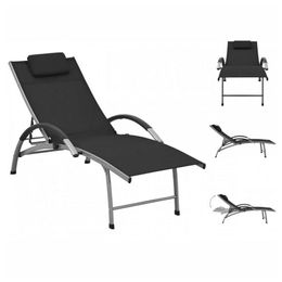 vidaXL Gartenlounge-Sessel Liegestuhl Relaxstuhl Gartenliege Sonnenliege mit Nackenkissen Alumini