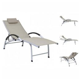 vidaXL Gartenlounge-Sessel Liegestuhl Relaxstuhl Gartenliege Sonnenliege Aluminium Textilene Crem